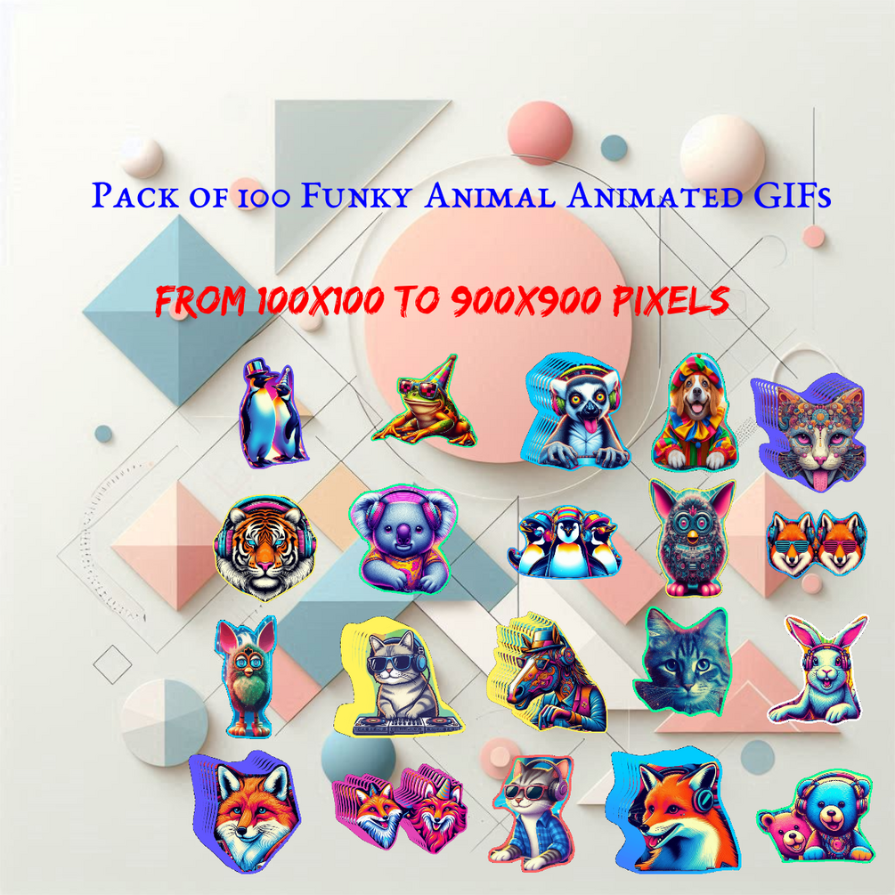 Unleash the Funk: 100 Animated Animal GIFs Pack