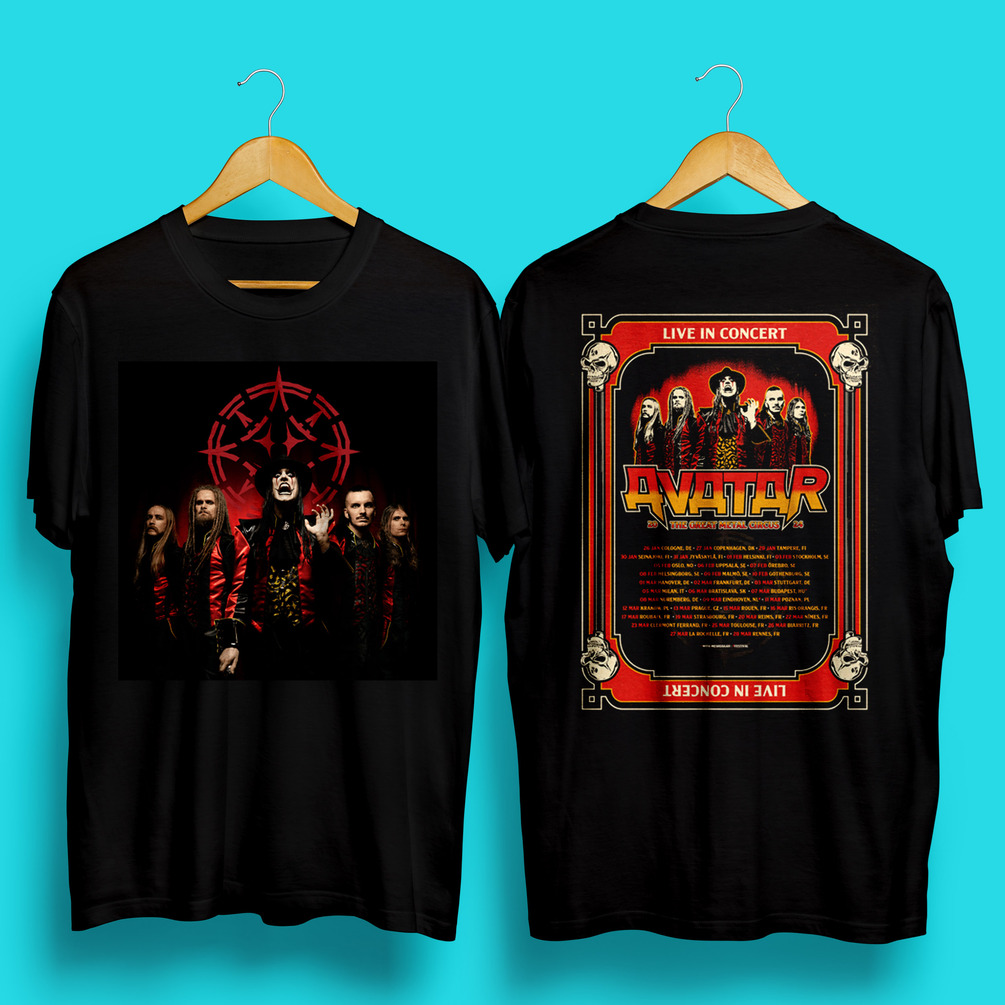 Avatar Band The Great Metal Circus EU tour 2024 Tee Shirt, Avatar Tour ...