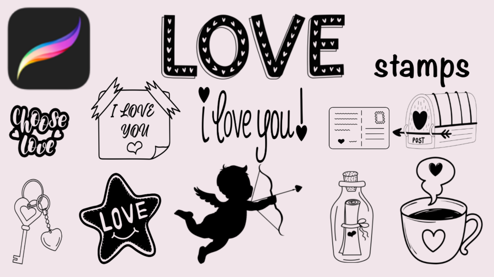 Procreate LOVE stamp brushes