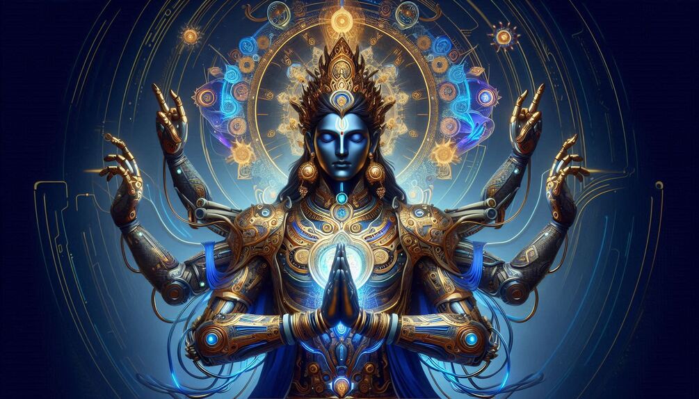 🌟 Divine Abstract Expressions: The Radiance of Lord Vishnu in Art 🌟