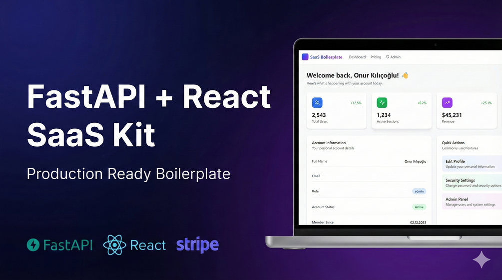 Ultimate SaaS Starter Kit: FastAPI + React + MongoDB + Stripe