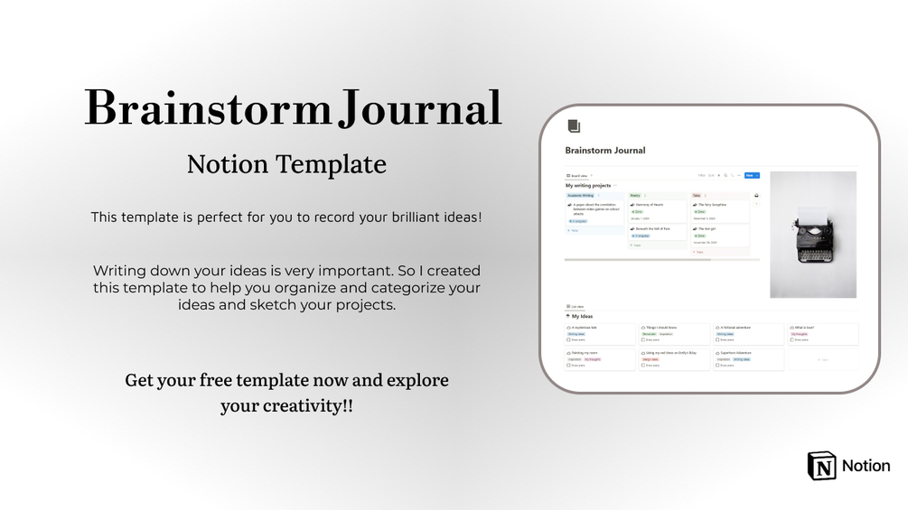 Brainstorm Journal - Notion Template
