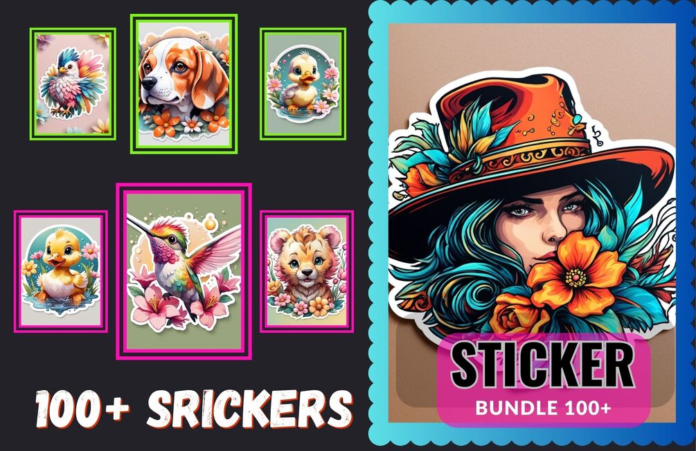 Whimsical Wonders Await: {100+ Stickers Bundle} Dive into the Cute ...