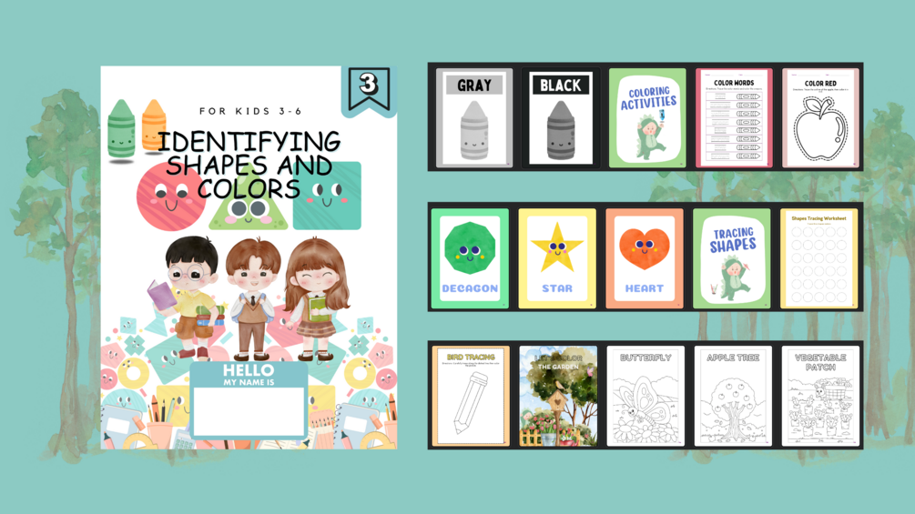 Book 3: Identifying Shapes and Colors for Kids 3-6