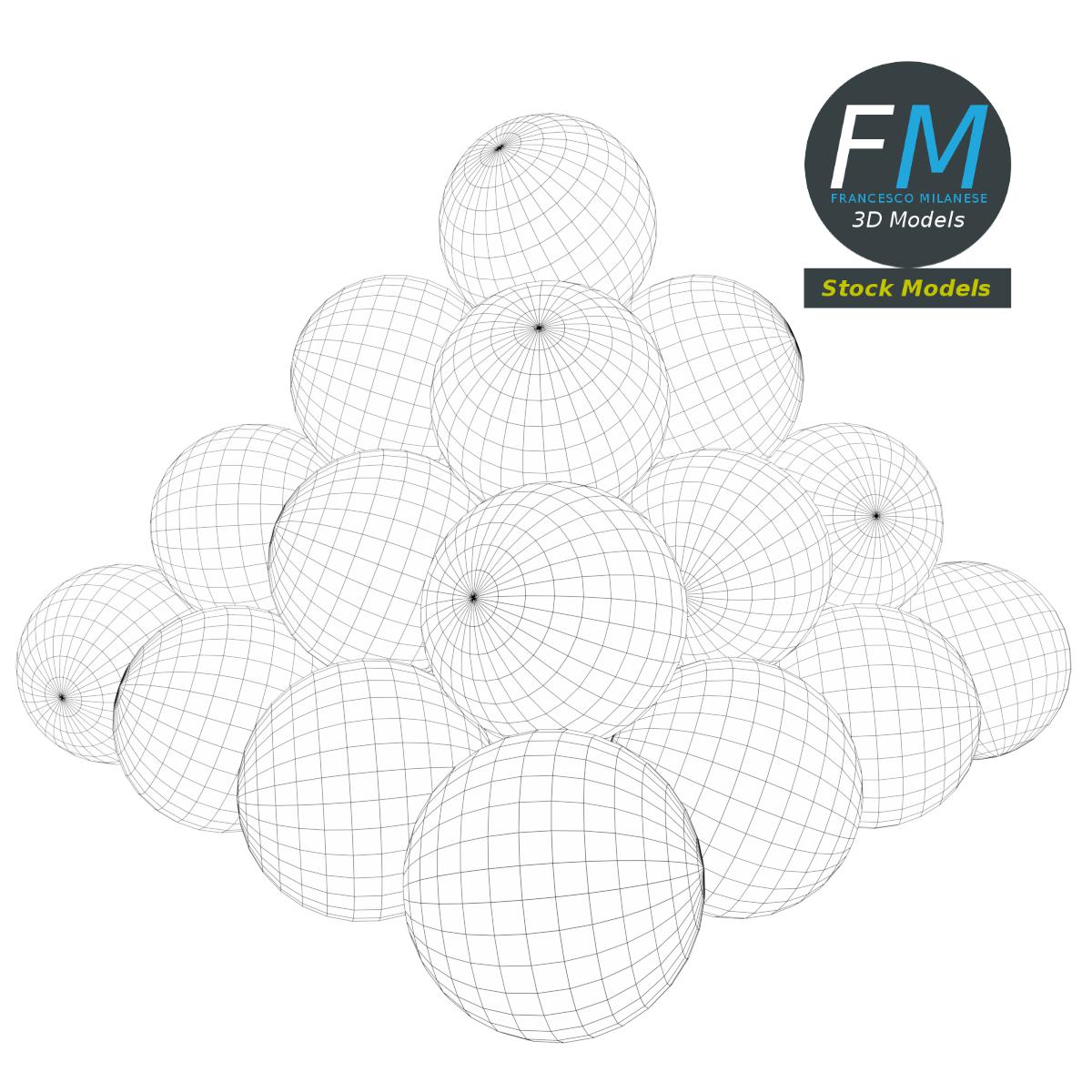 3d Model Cannonballs Stack 1 