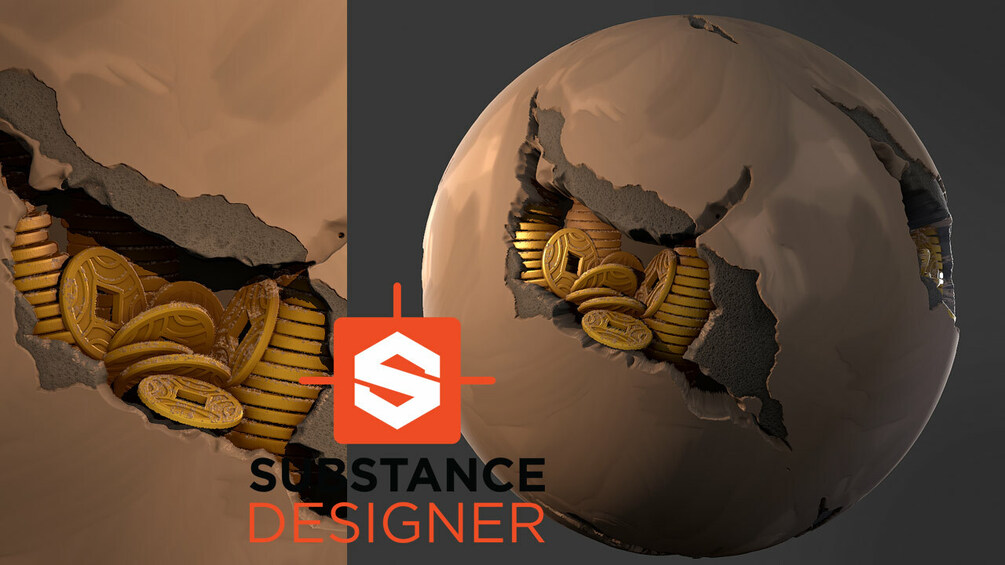 Stylized Golden Coins - Substance Designer