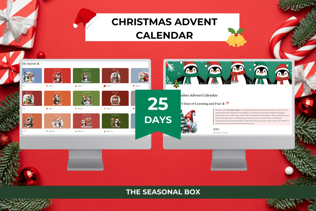 25-Day Digital Christmas Advent Calendar for Kids – Interactive Notion ...