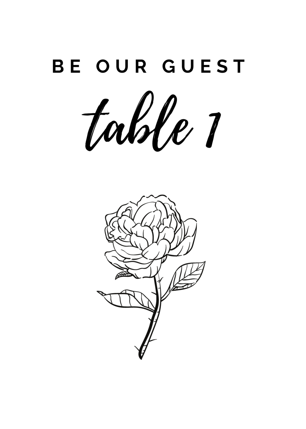 Beauty & the Beast Table numbers
