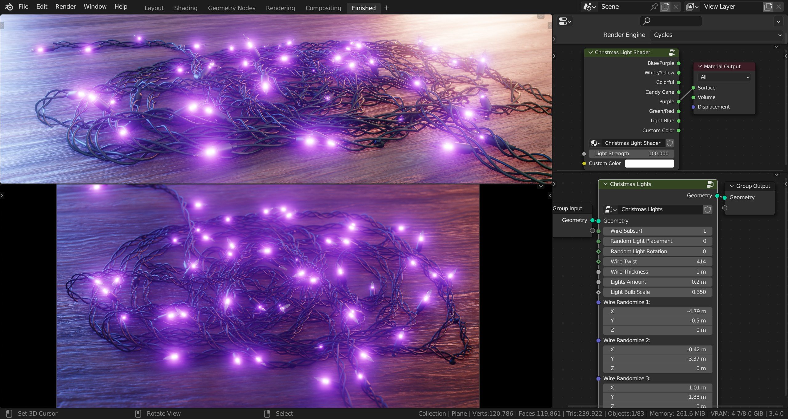 Customizable Christmas Lights - Geometry Nodes 🎄 (Blender)