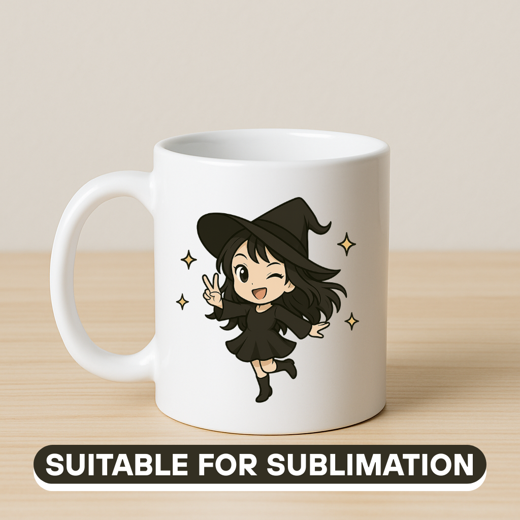 Chibi Witch Stickers Pack – 10 Cute PNG Witches | Halloween, Magic ...