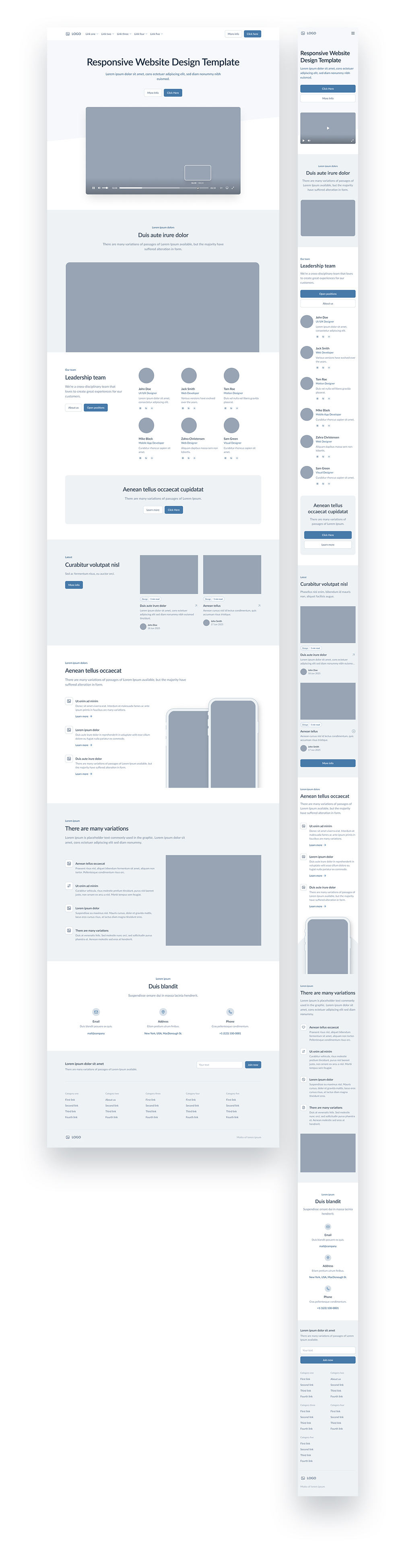 Landing Page Wireframe #108 (Light and Dark theme)