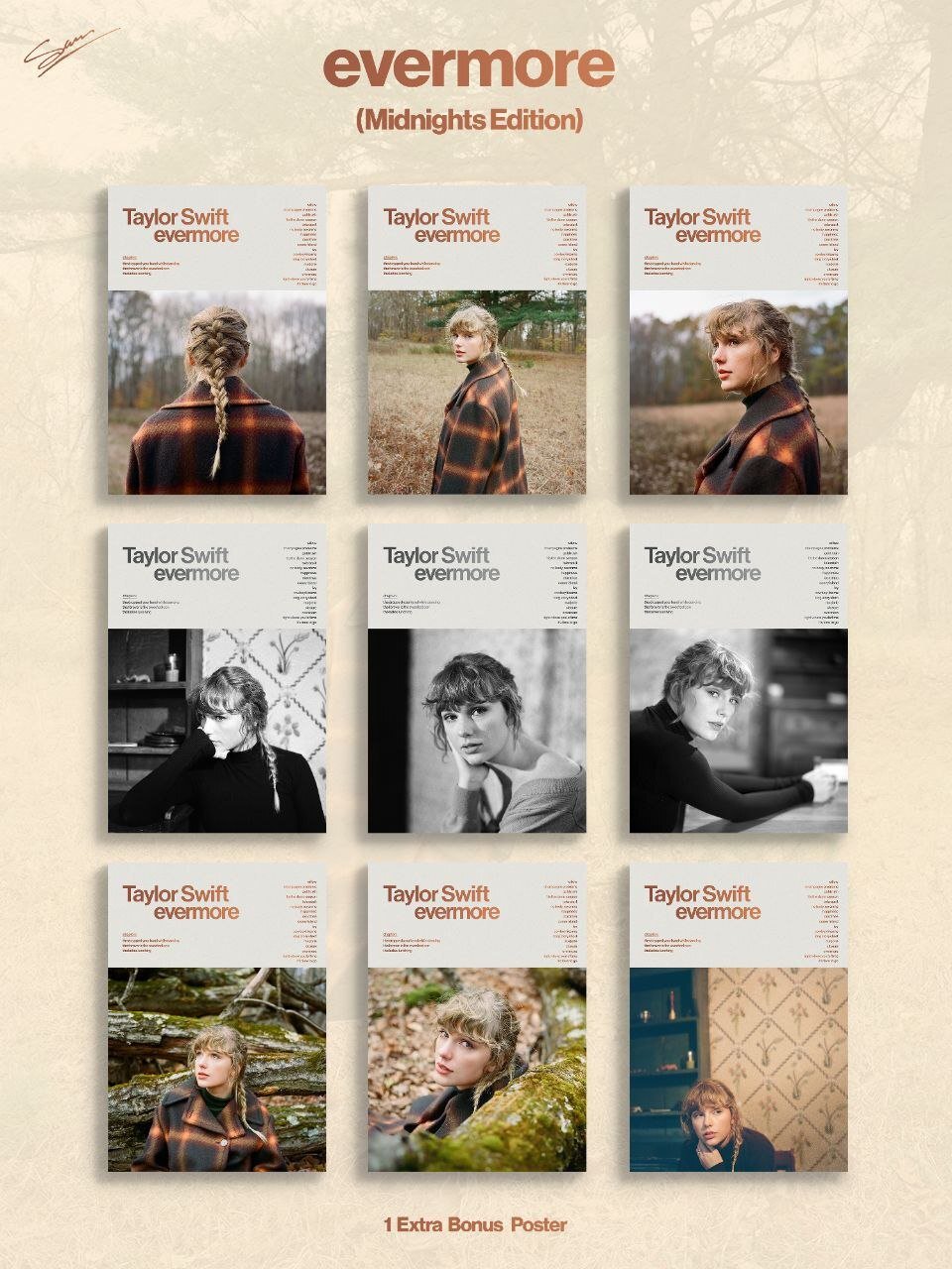 evermore posters collection (Midnights Edition)