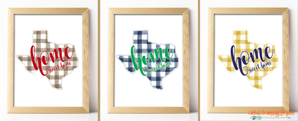 Watercolor Buffalo Check Texas Printables
