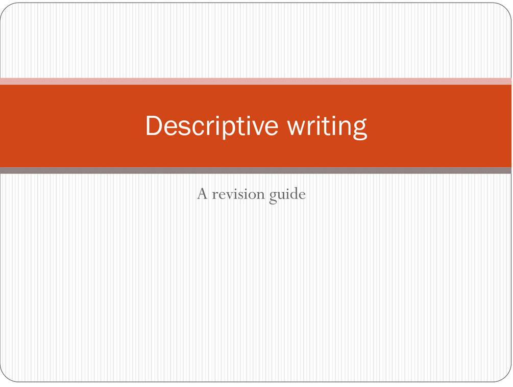 GCSE Digital Resource: Descriptive Writing (PDF)
