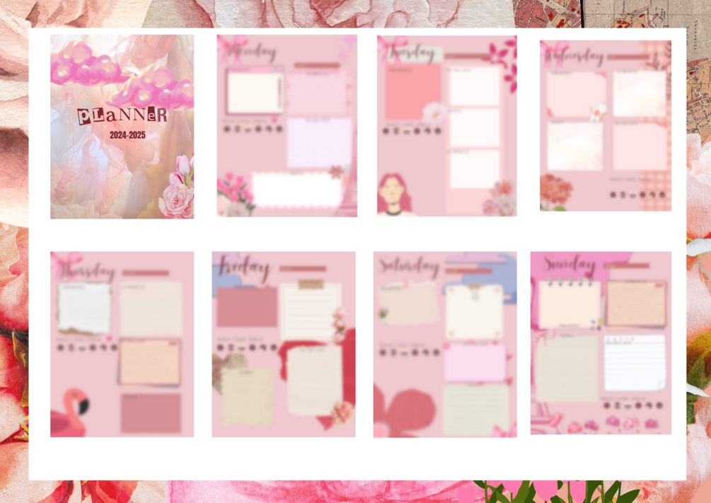 Cute Pink Daily Journal-PRINTABLE-