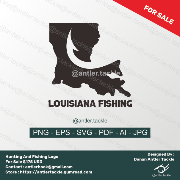 Lousiana Hook Fishing Logo Designed By Donan Antler Tackle