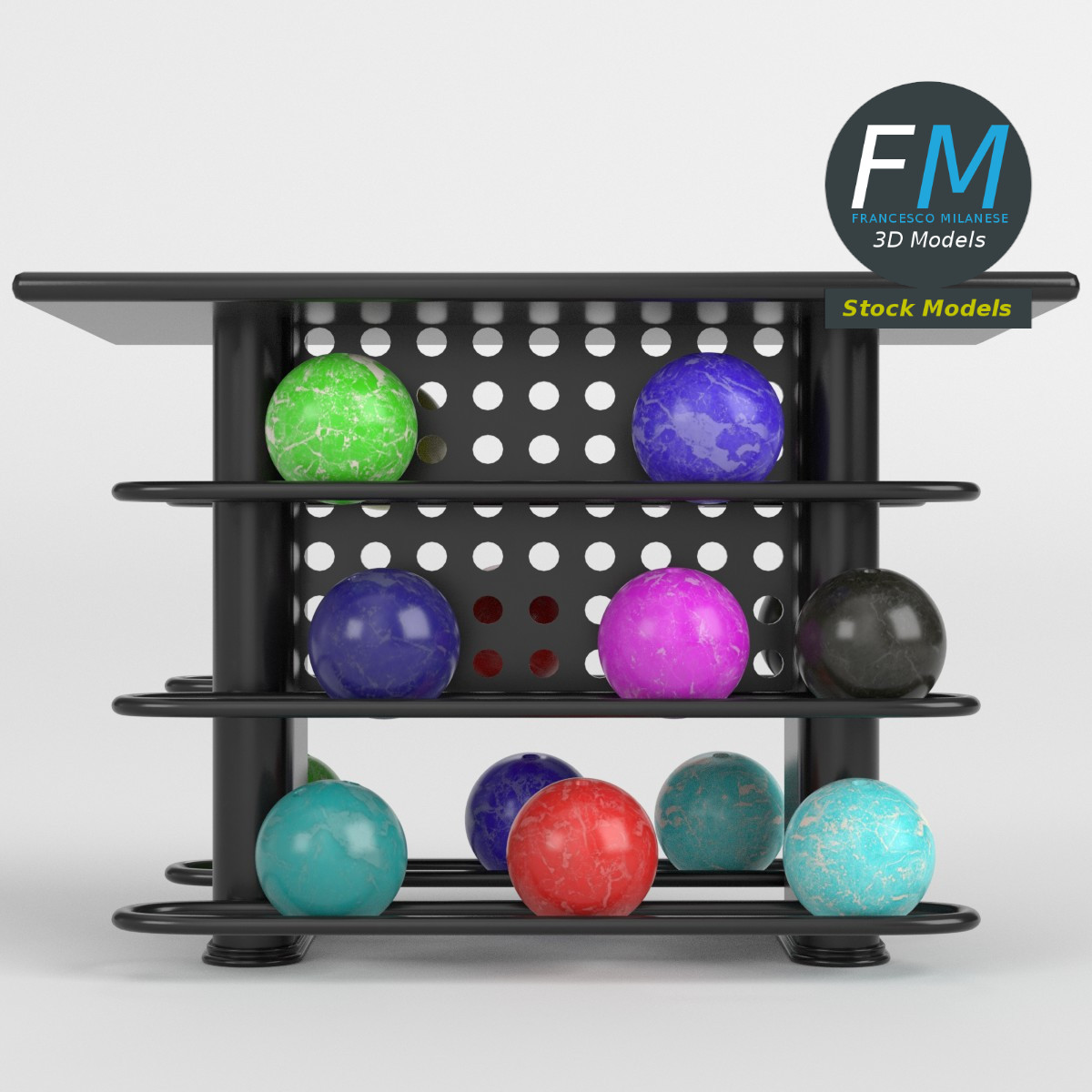 3D MODEL - Bowling table rack 2