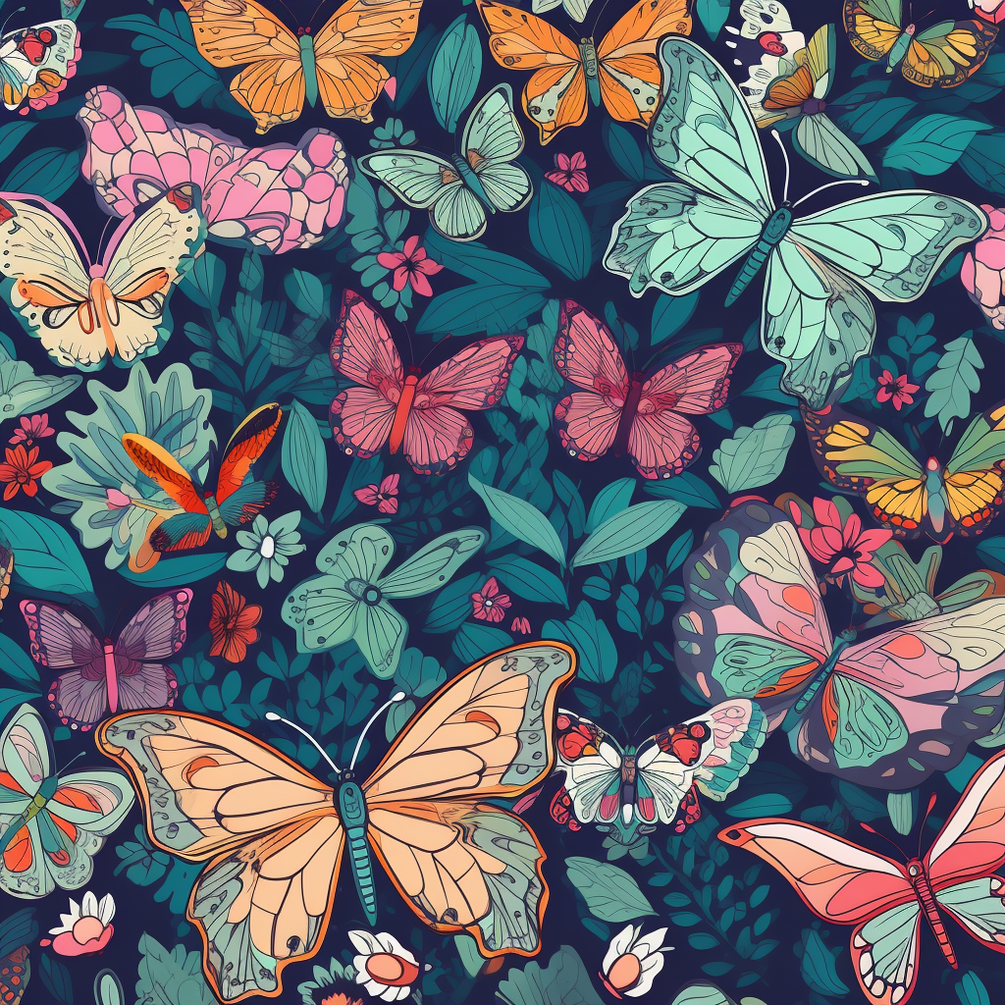 Digital Download PNG Instant, Butterfly Pattern
