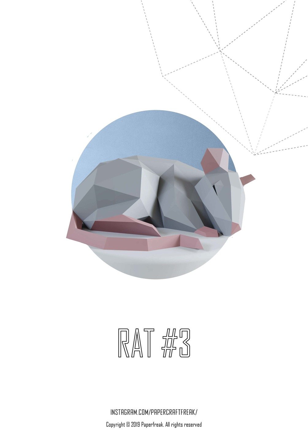 Papercraft 3d RAT MOUSE #3 Chinese new year symbol paper sculpture