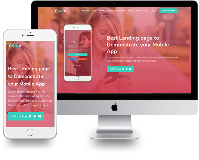 Yappu - Mobile app responsive landing page template