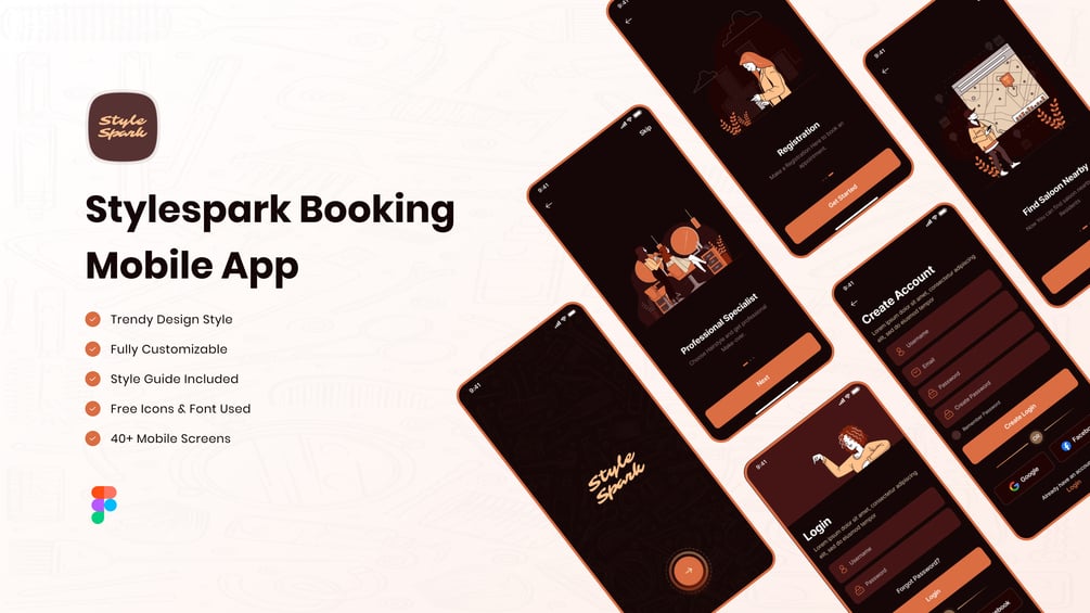 Style Spark Salon Booking App UI Kit