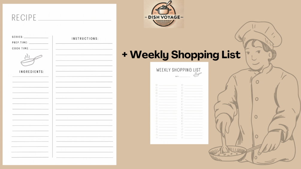 Recipe Card + Shopping List