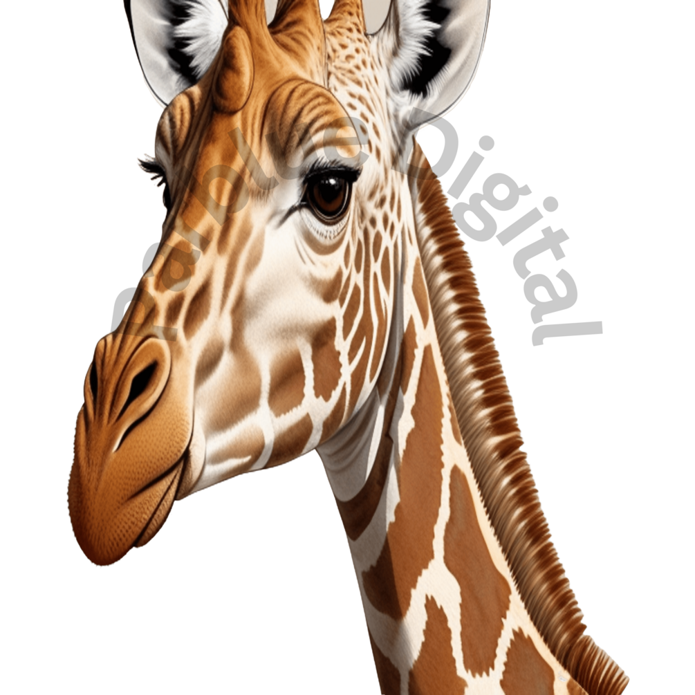 Giraffe Clip Art With Transparent Background | Digital Download ...