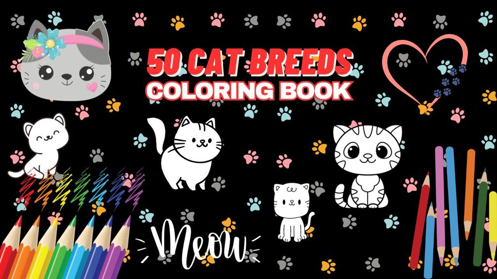 50 CAT BREEDS COLORING BOOK