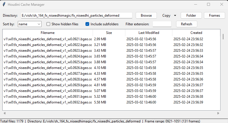 Houdini Cache Manager