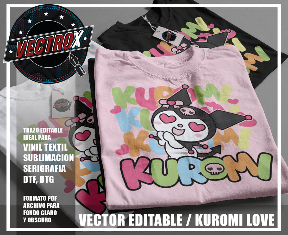Vector Editable - Kuromi Love