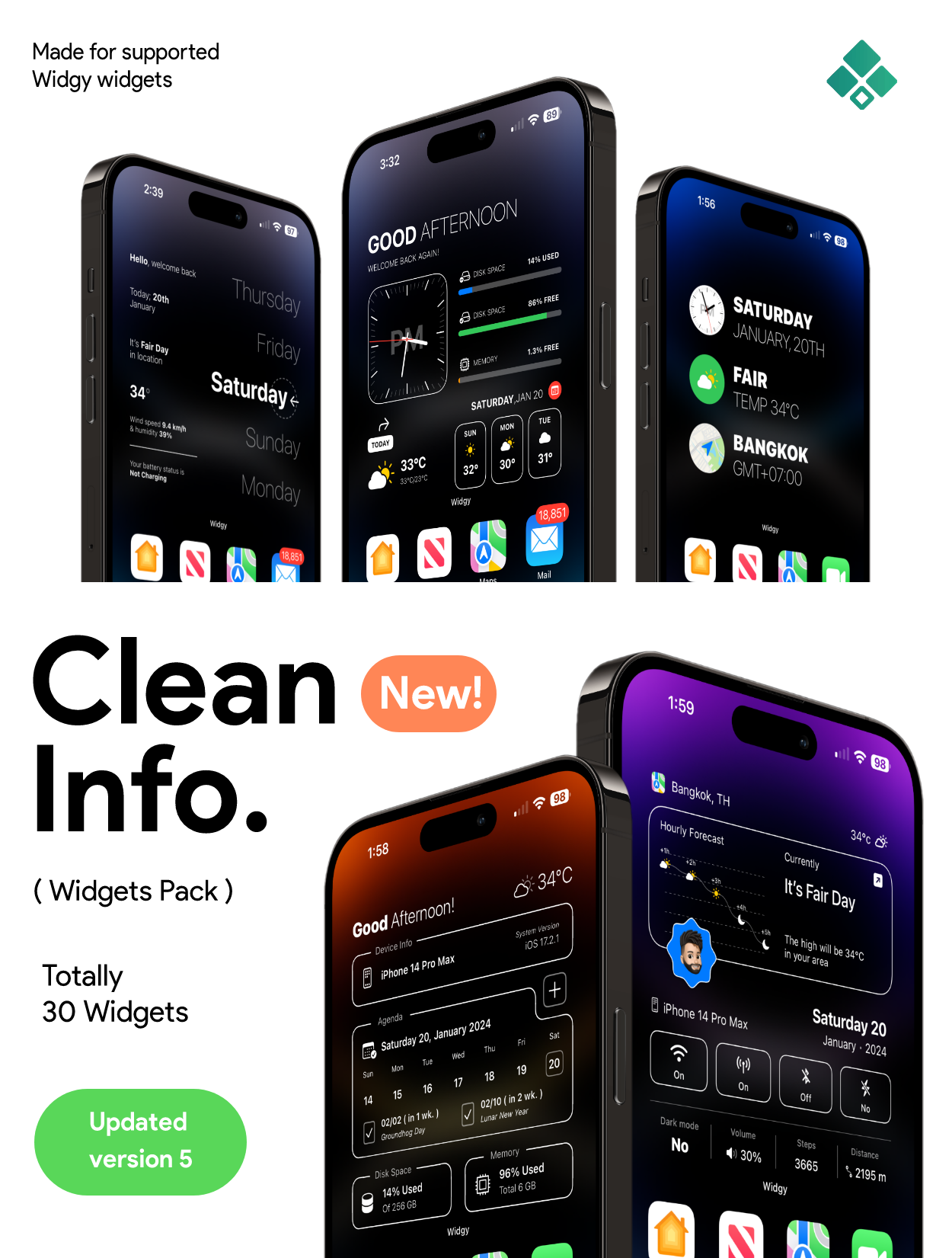 Clean Info widgets for Widgy!
