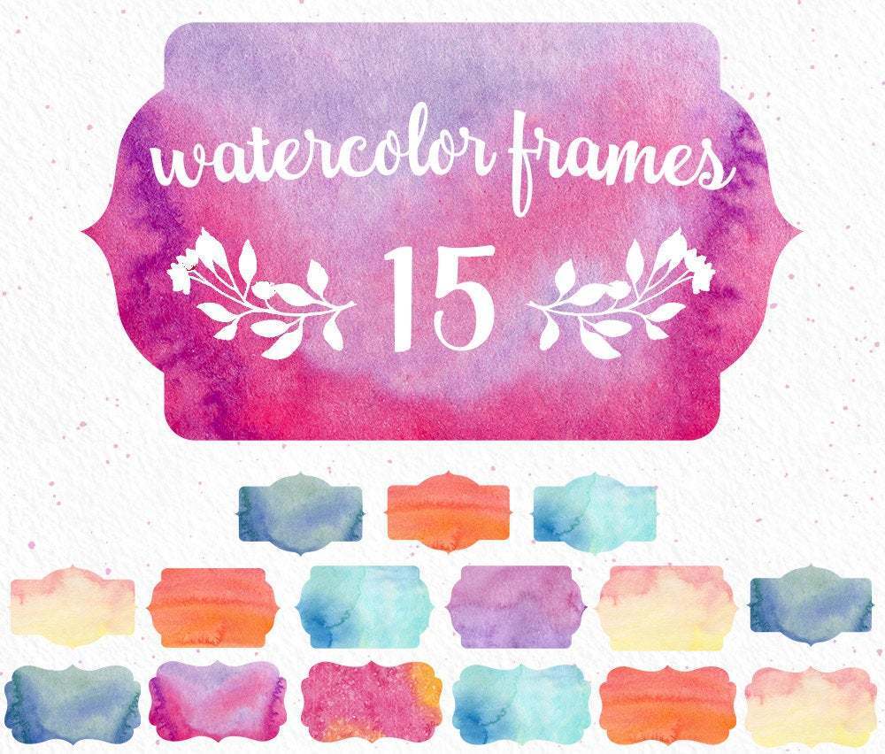 Watercolor Frame Shapes Clipart