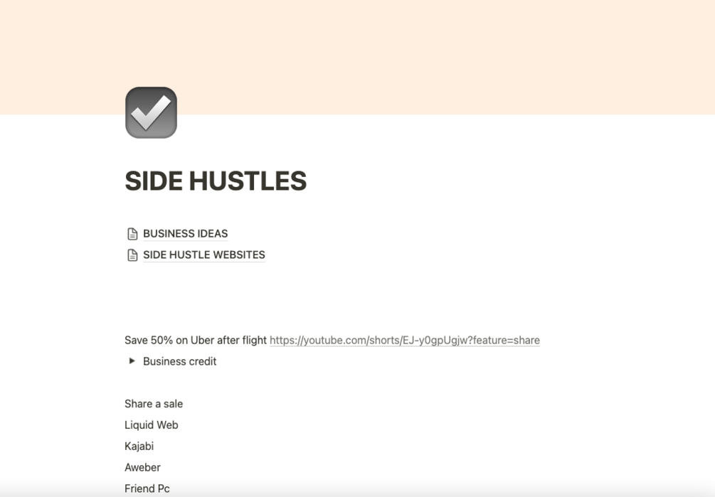 Full Side Hustle List