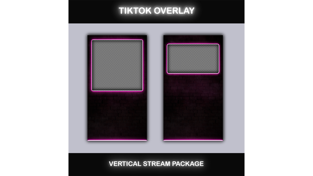 TikTok Live Overlay Pack, Neon Pink Animated Vertical Stream Layout | 9 ...