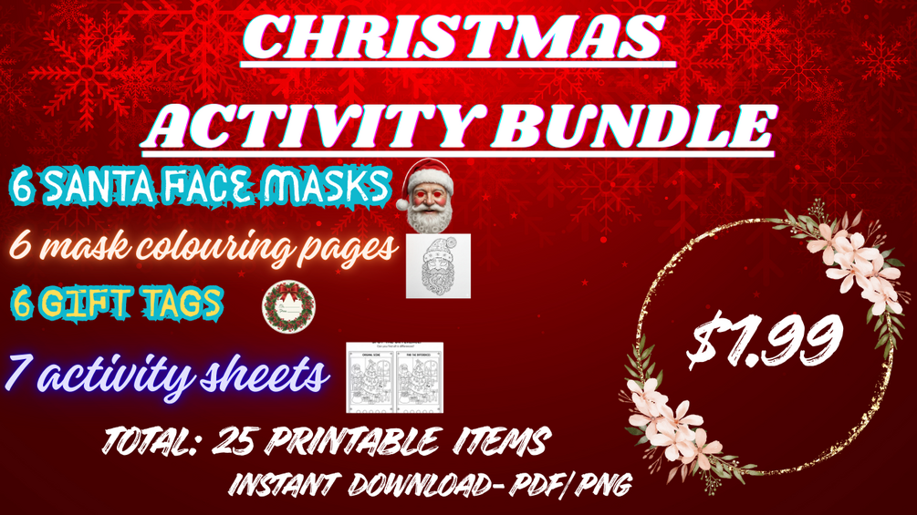 "CHRISTMAS ACTIVITY BUNDLE - 25 PRINTABLE WORKSHEETS"