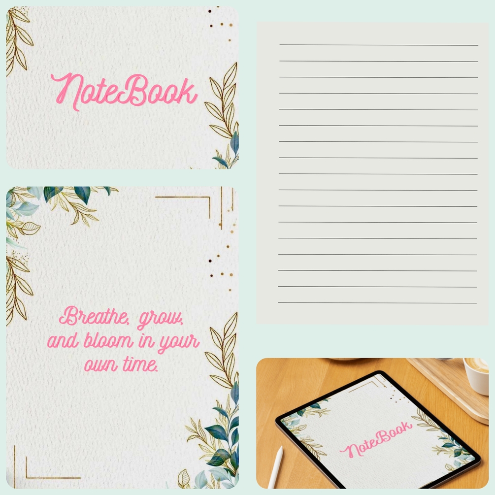 Soft Serenity – Floral Digital Notebook