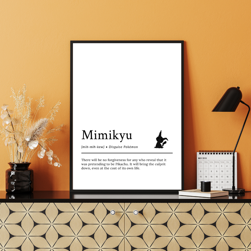 Mimikyu Definition Digital Print | Pokémon Wall Art | Minimalist ...