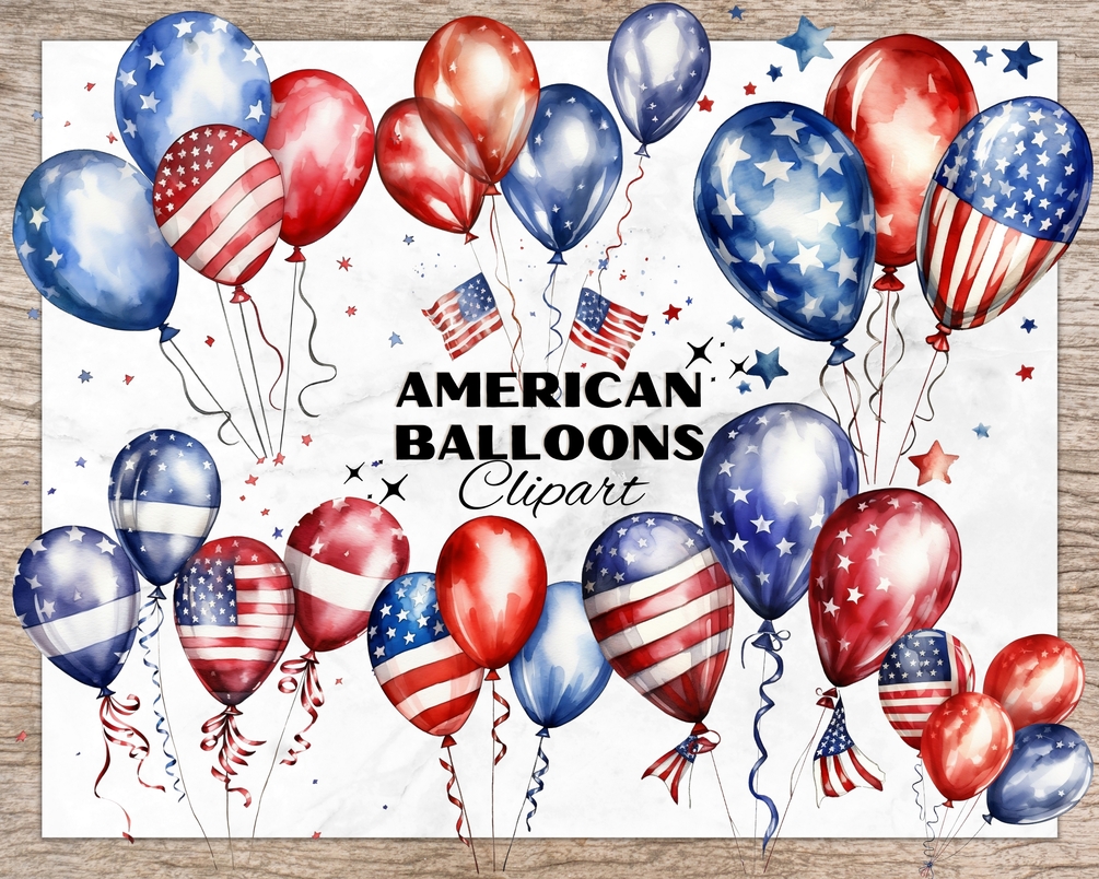 12 Watercolor American Balloon PNG, Balloon Clipart, Transparent PNG ...