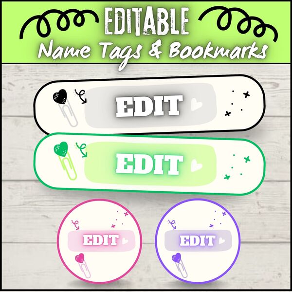 Editable name tag and labels bundle | Classroom Decor