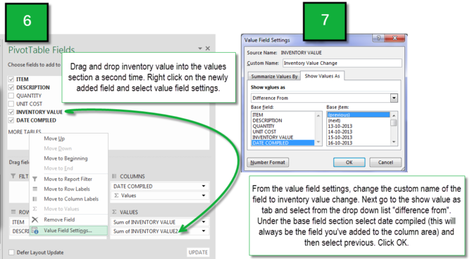 Excel Pivot Tables: Monitoring Daily Inventory Valuation Changes By Day