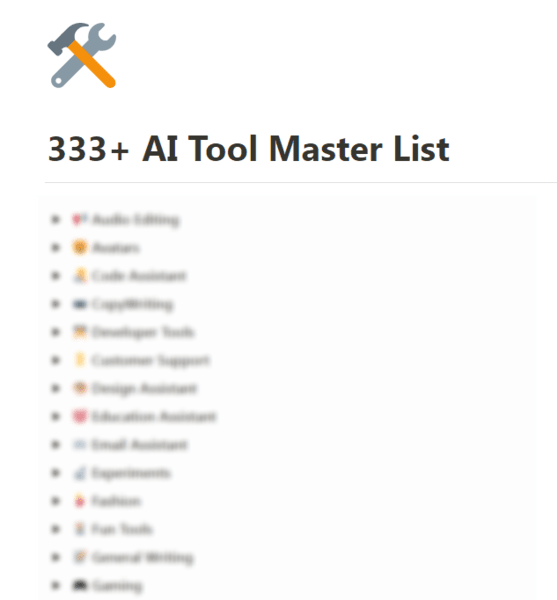 333+ AI Tool Master List