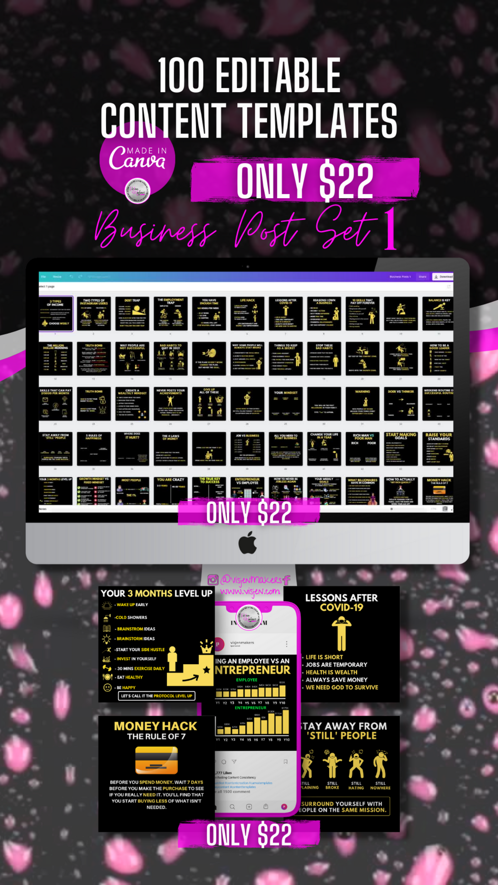 100 Business Post Set 1 Canva Templates