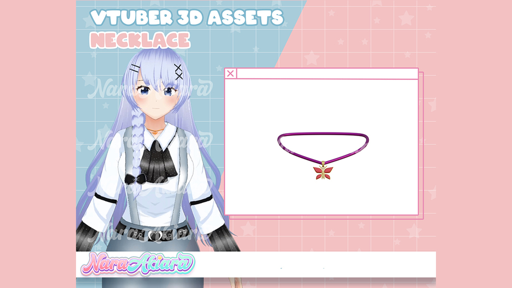3D Vtuber Assets Necklace V5 Vroid Commission, 3D assets ready to use ...