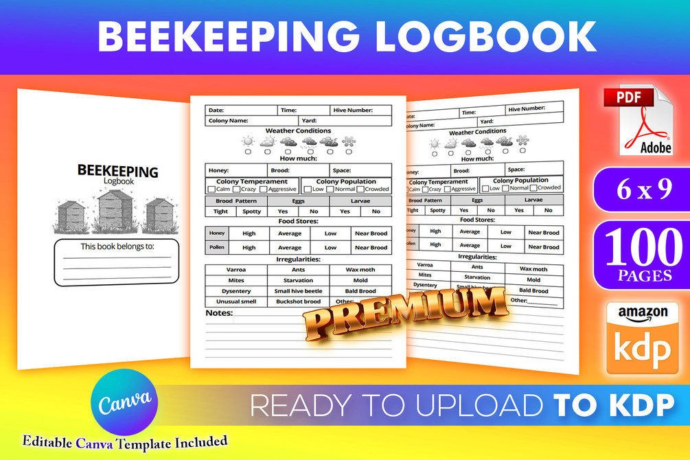 Beekeeping Logbook | KDP Canva Template Ready to Upload
