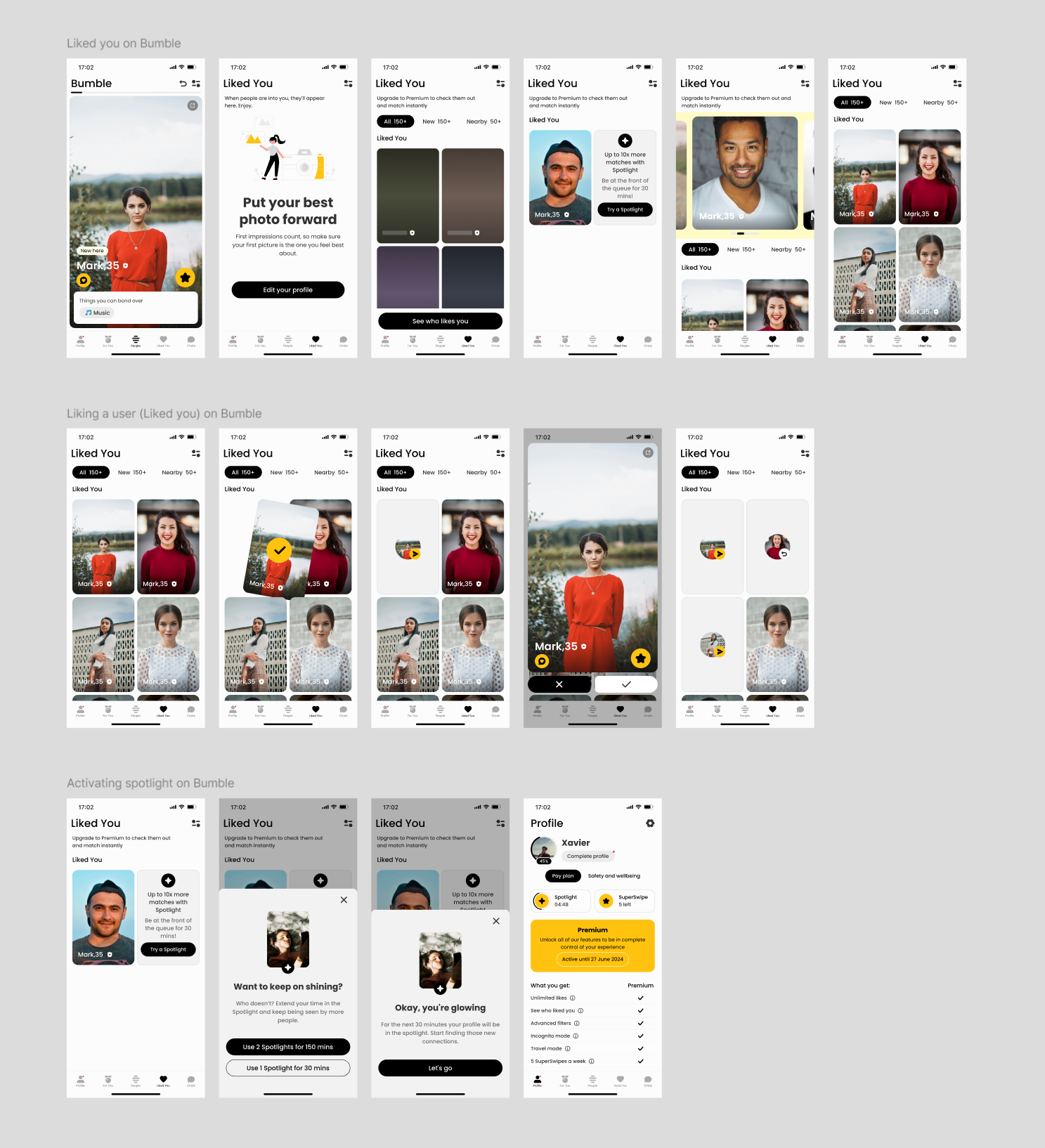 Bumble App Pages