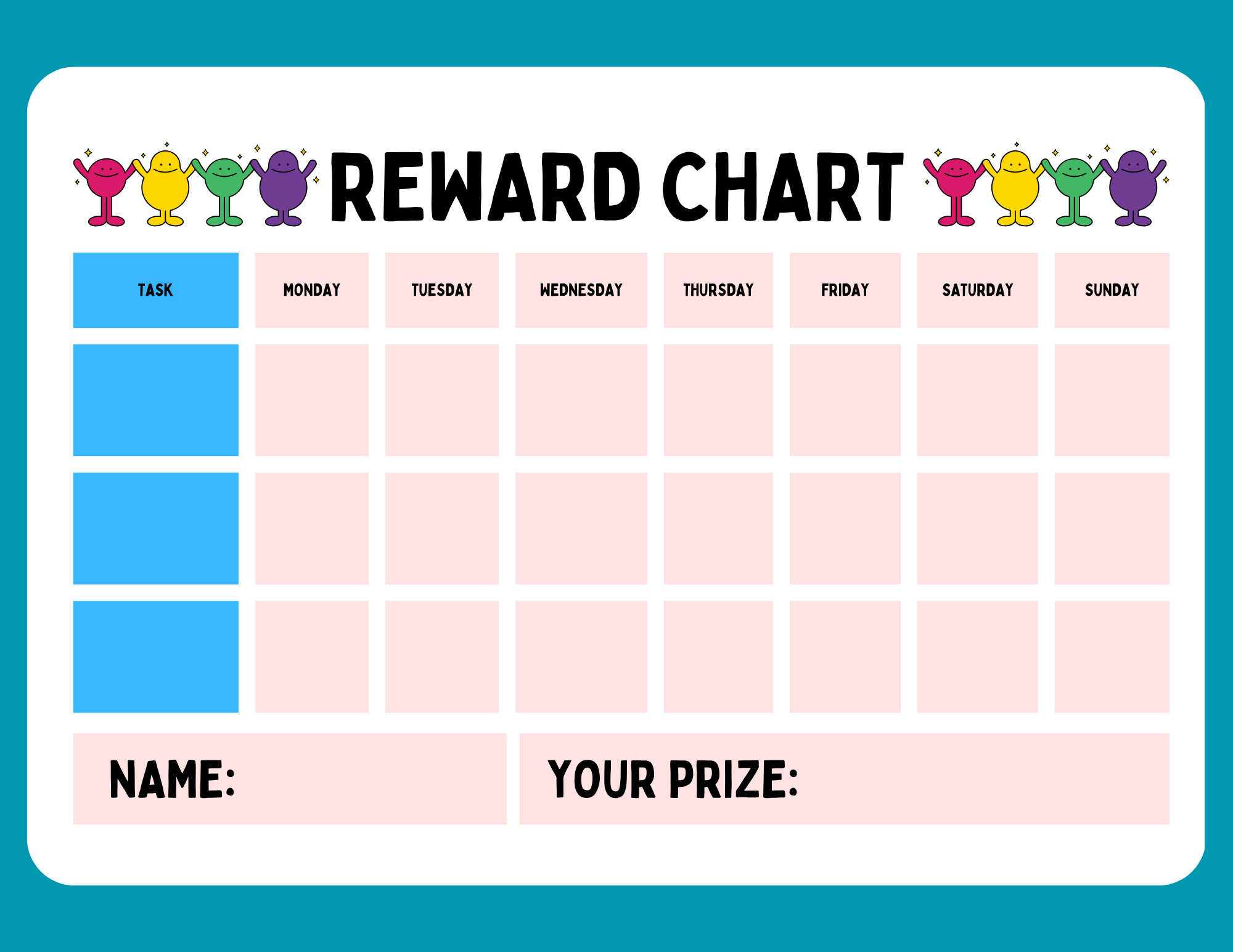 Free Printable reward chart for kids