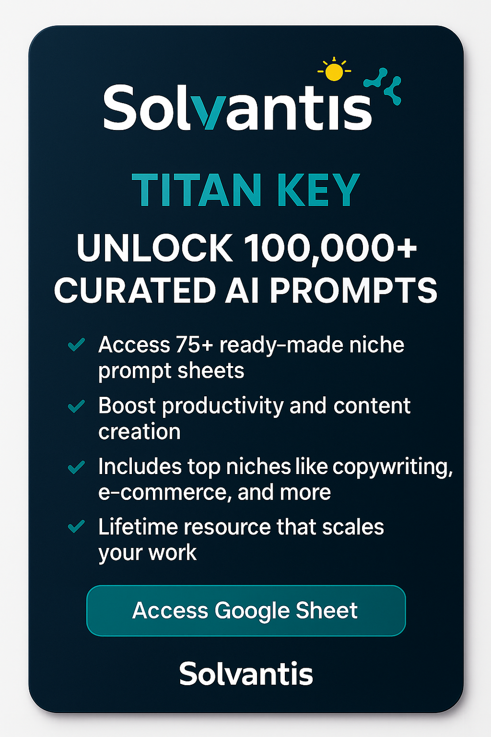 Solvantis PromptVault Titan 100,000+ Prompts (All-in-One AI Growth Pack)