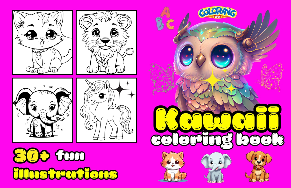 Coloring Book for kids - The happy animals