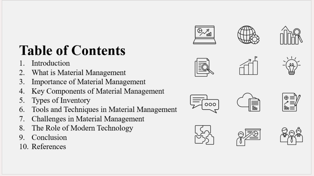 Material Management – Editable Presentation for Operations & Production