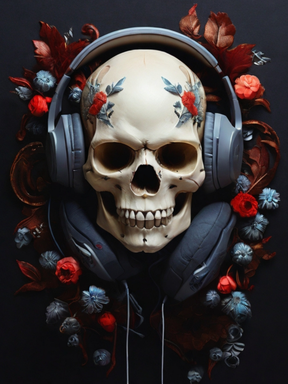 Aesthetic Skull Digital Painting | Wall Decor | Workressort